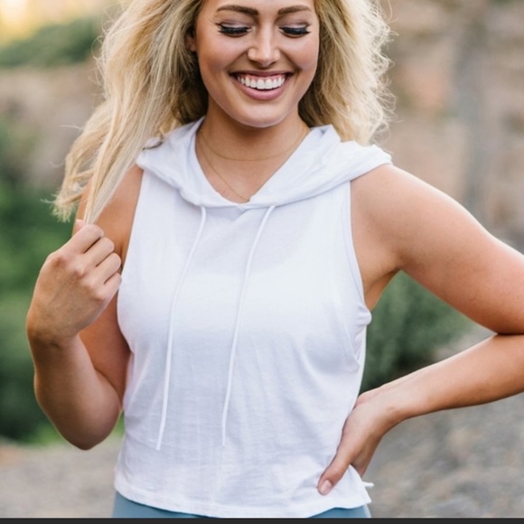 ZYIA | Tops | Zyia Active White Crop Hoodie 264 | Poshmark